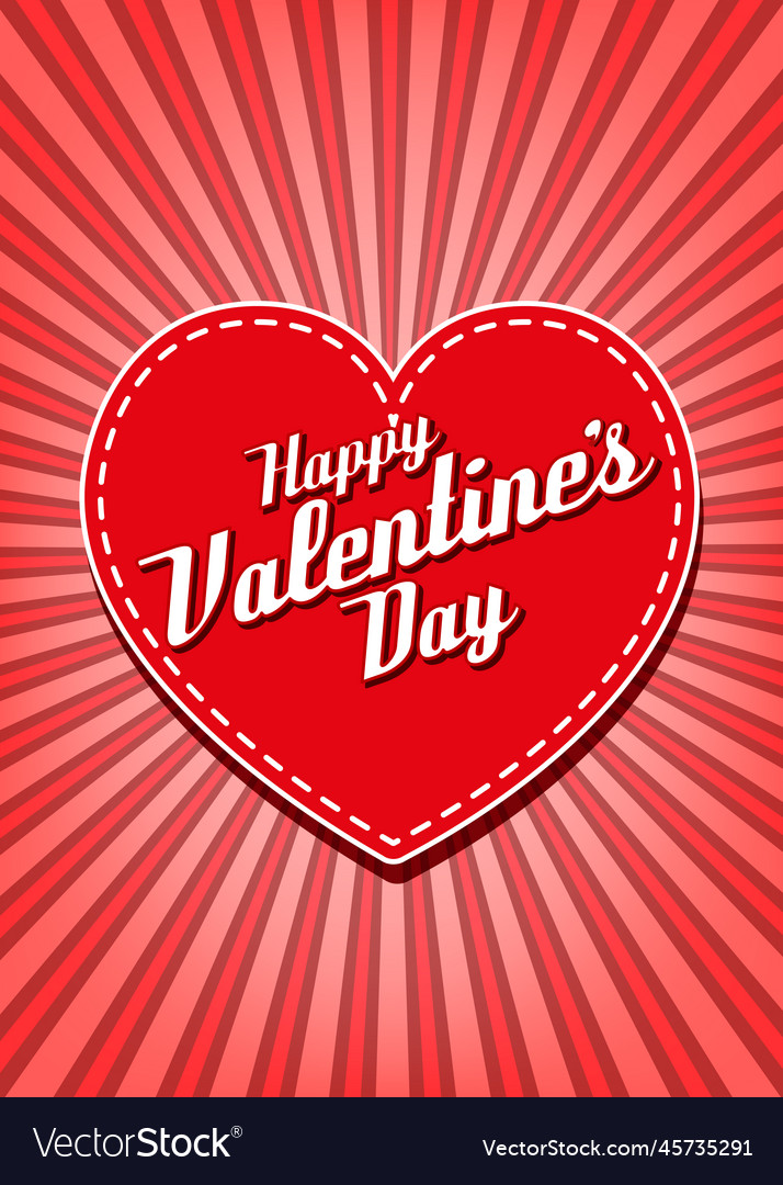 Retro valentines day template Royalty Free Vector Image