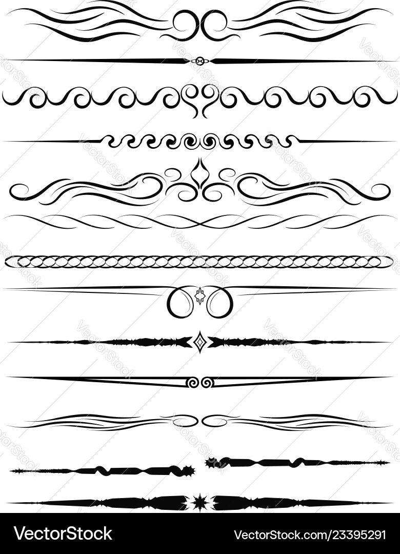 Set ornamental borders and vintage page Royalty Free Vector