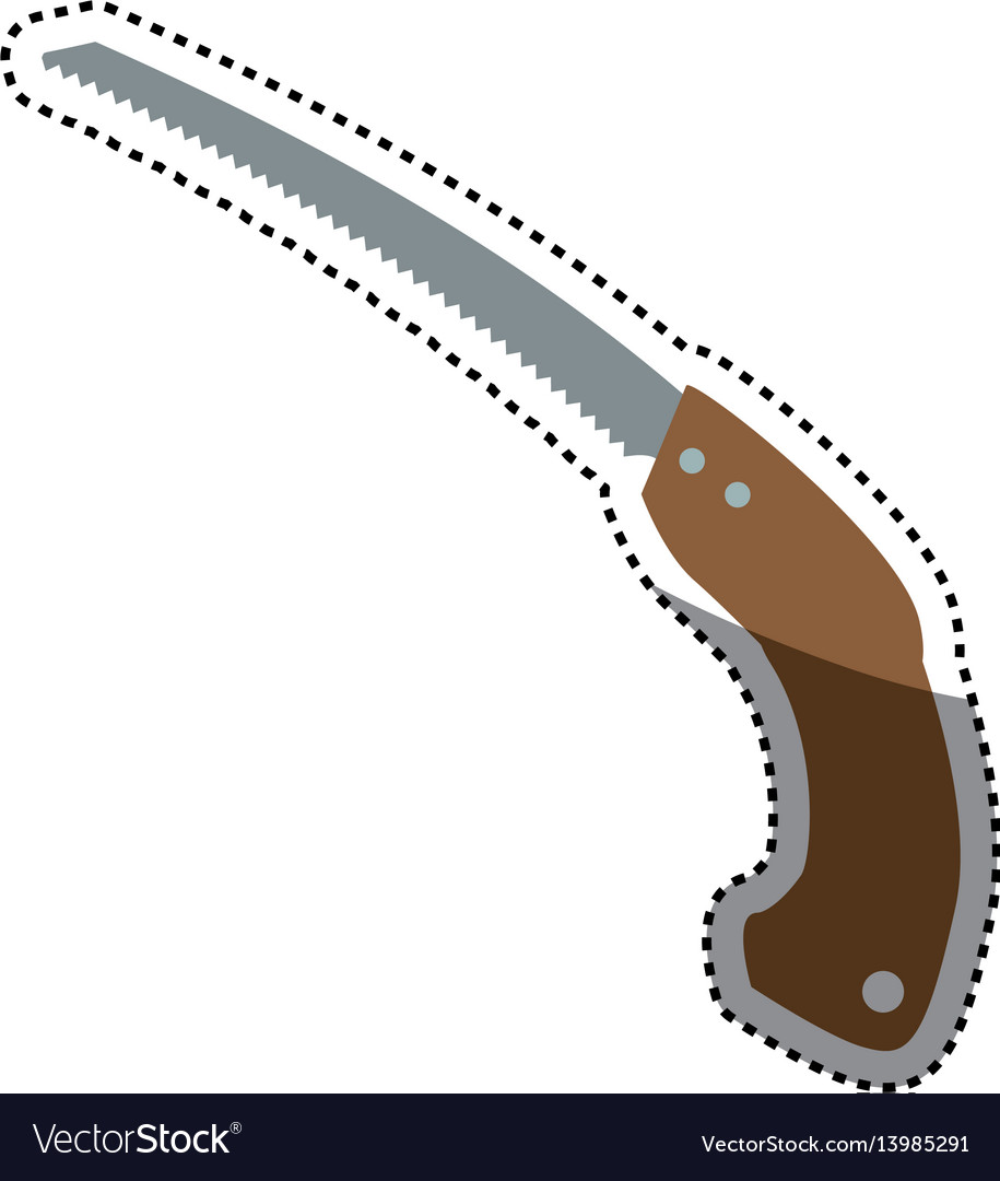 Simple saw carpentry tool Royalty Free Vector Image