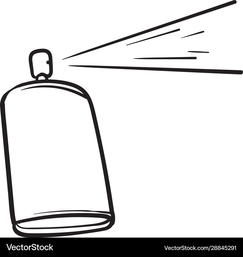 Spray can icon with hand drawn doodle cartoon Vector Image