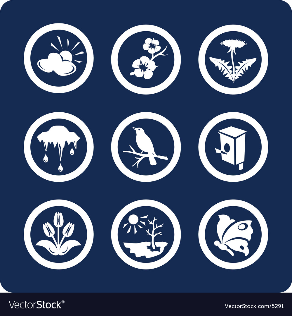 Spring icons Royalty Free Vector Image - VectorStock