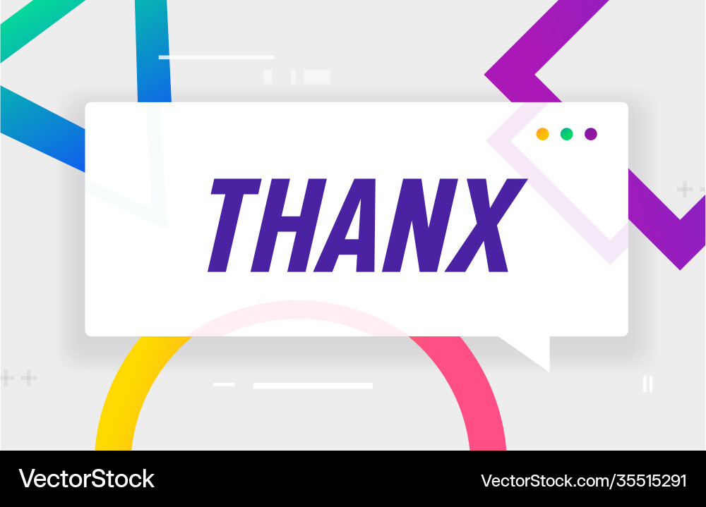 Thanks or thnx in design banner template Vector Image