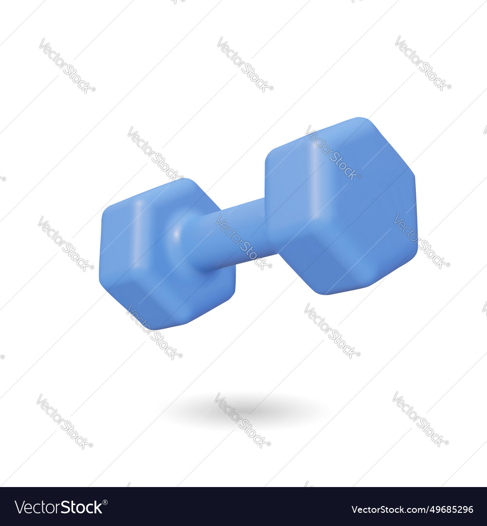 3d realistic blue dumbbell isolated on white Vector Image