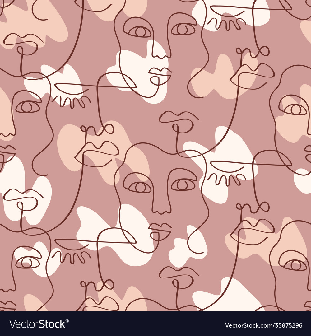 Abstract faces seamless pattern texture Royalty Free Vector