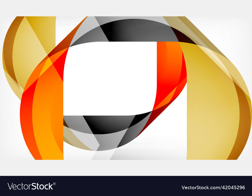 Abstract square shape with overlapping waves Vector Image