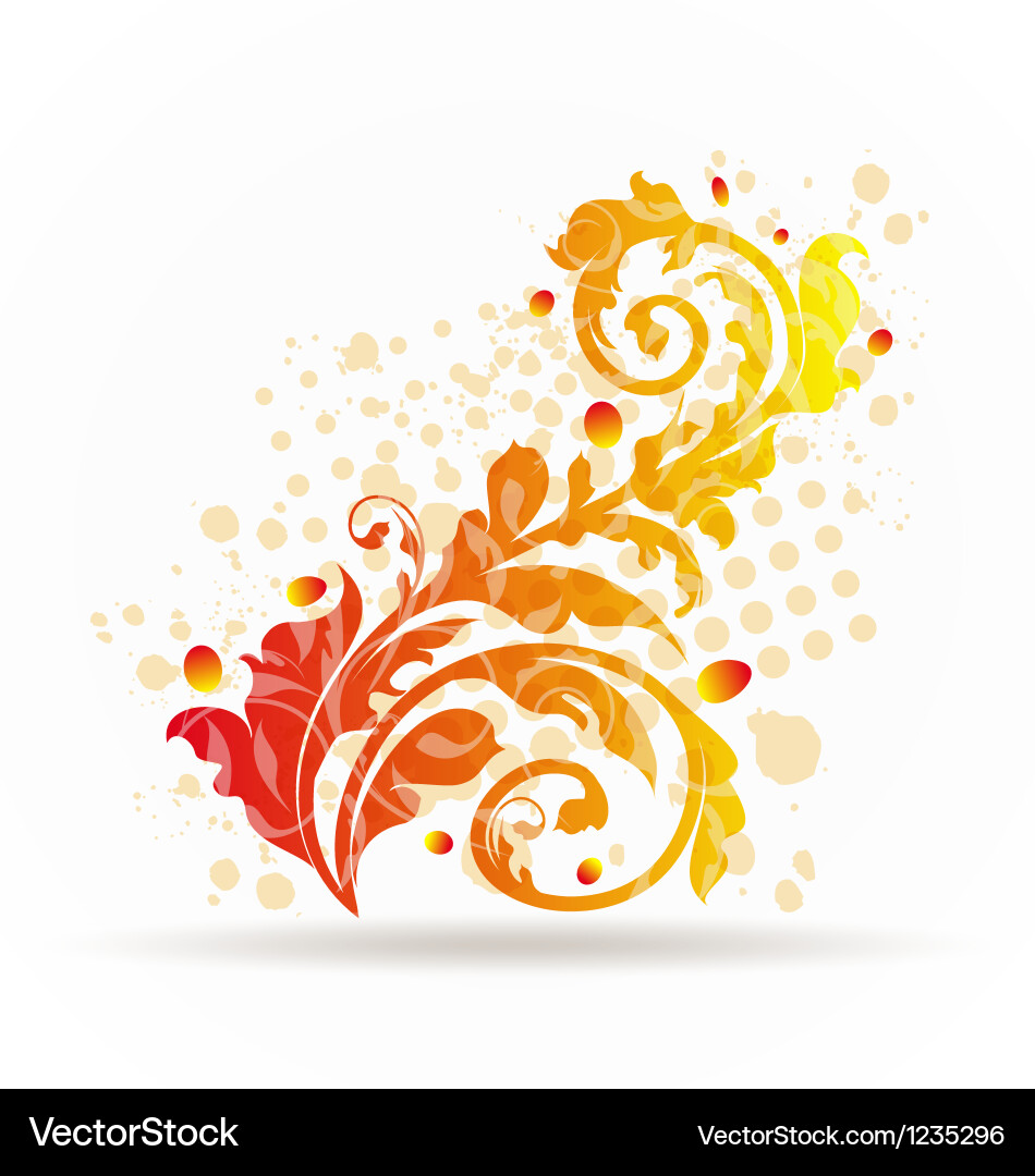 Autumnal ornamental colorful design elements Vector Image
