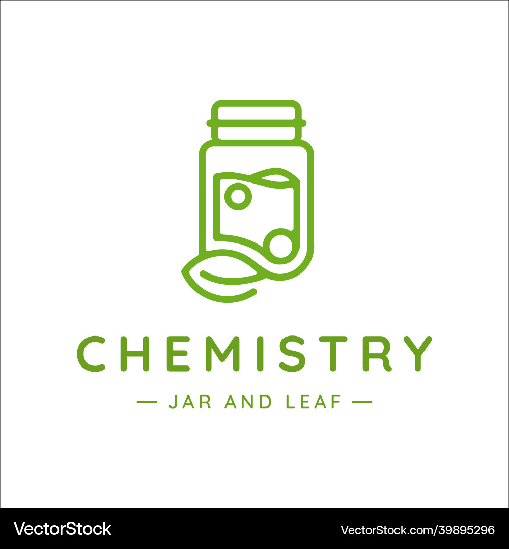 Beaker or jar logo line art template icon design Vector Image