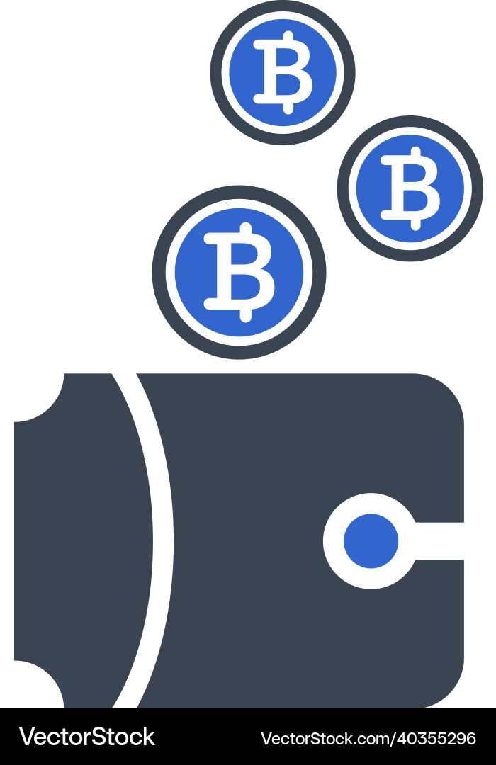 Bitcoin wallet icon Royalty Free Vector Image - VectorStock