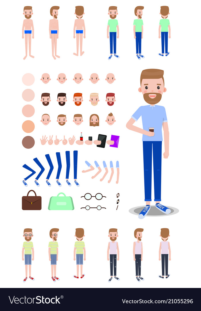 Character construction set Royalty Free Vector Image