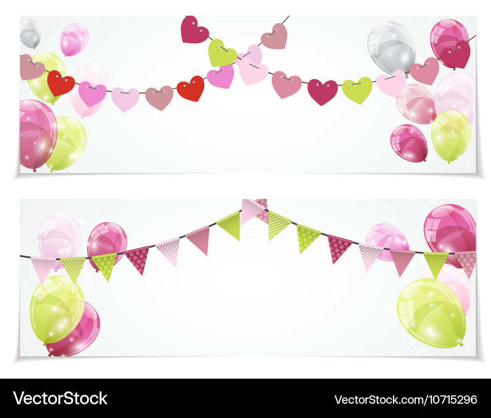 Color glossy balloons card set background Vector Image