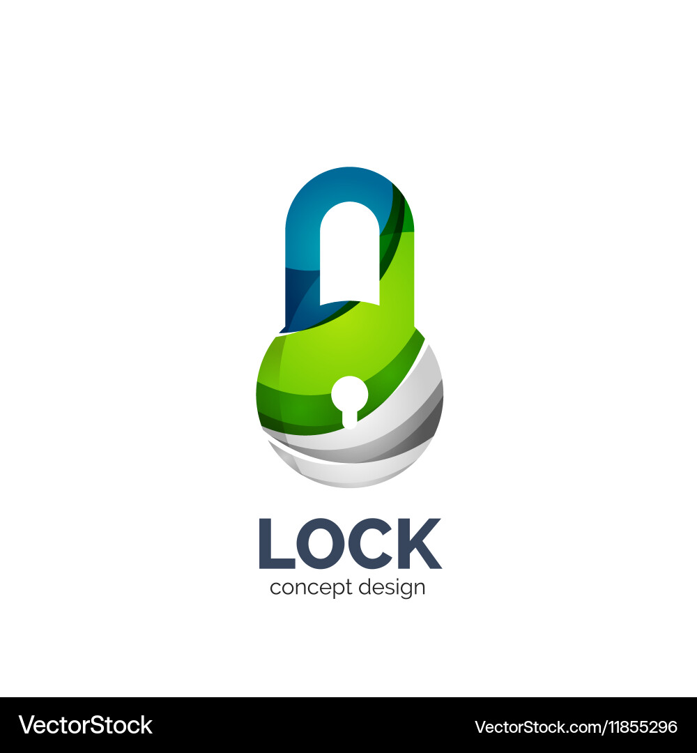 Creative abstract lock logo created Royalty Free Vector
