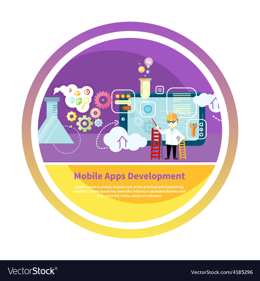 Development mobile apps Royalty Free Vector Image