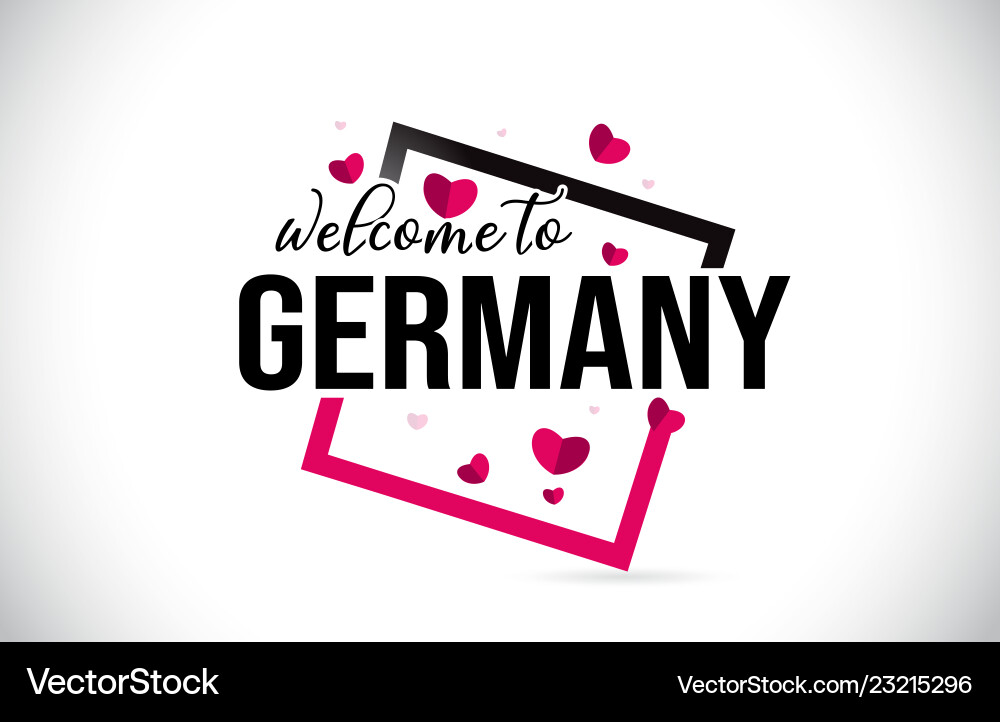Germany welcome to word text with handwritten Vector Image