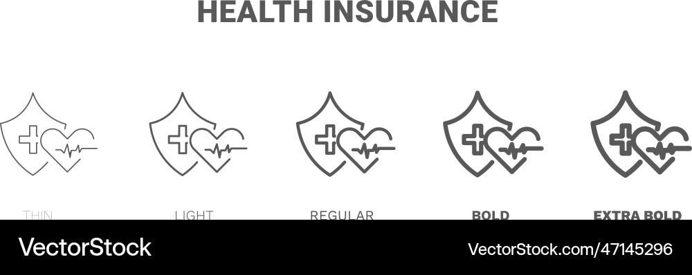 Health insurance icon thin regular bold and more Vector Image