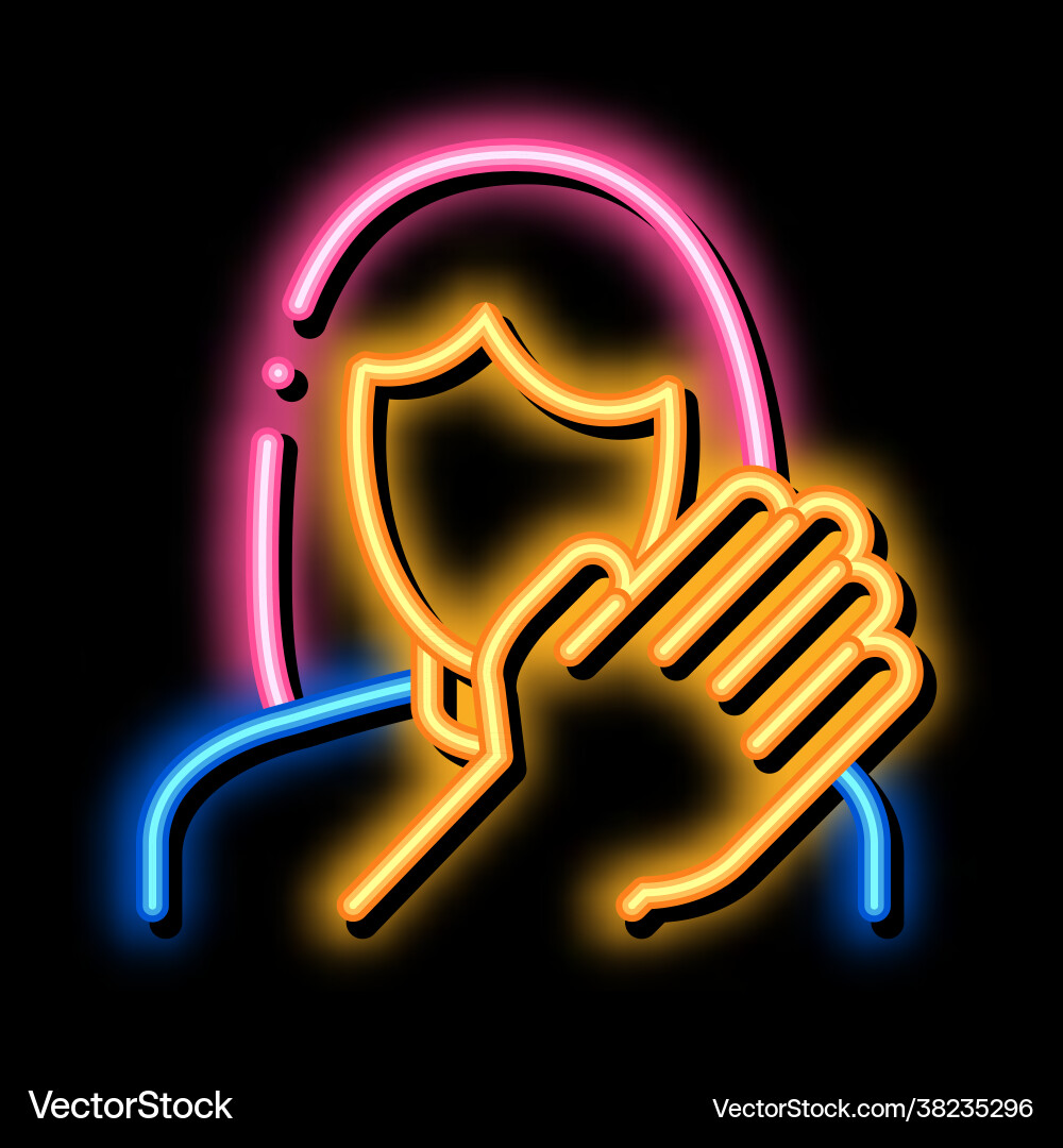 Hit woman neon glow icon Royalty Free Vector Image