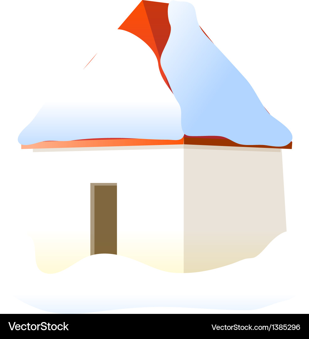 Icon house in the snow Royalty Free Vector Image