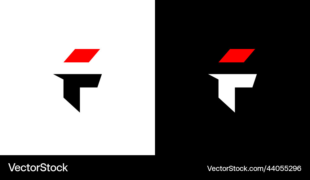 Modern and strong letter f initials logo design Vector Image