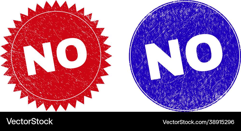 No rounded and rosette stamps with scratched Vector Image
