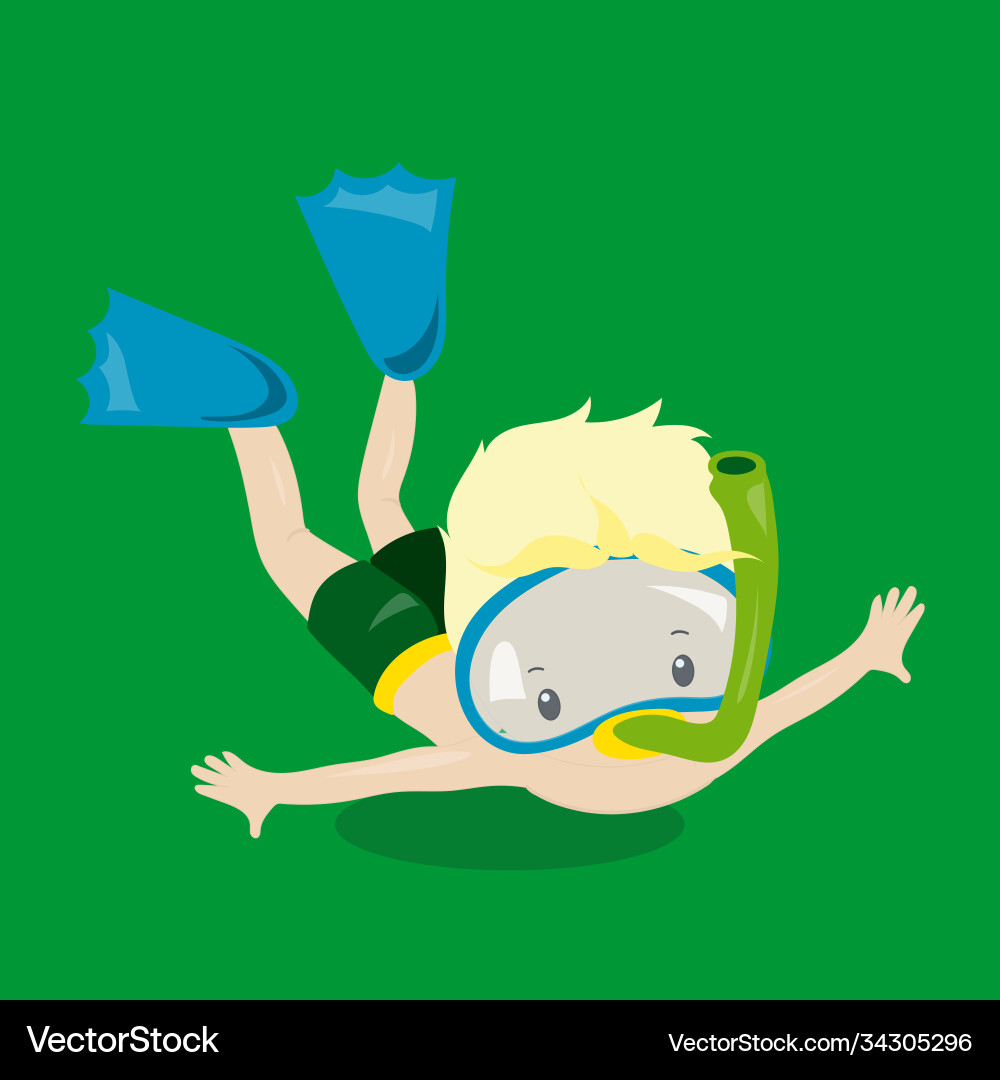 Ocean fun diver blond 07 Royalty Free Vector Image