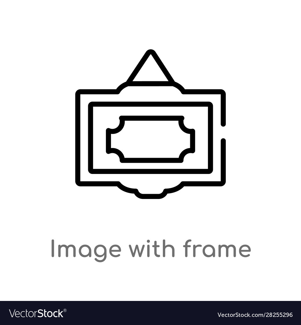 Outline image with frame icon isolated black Vector Image