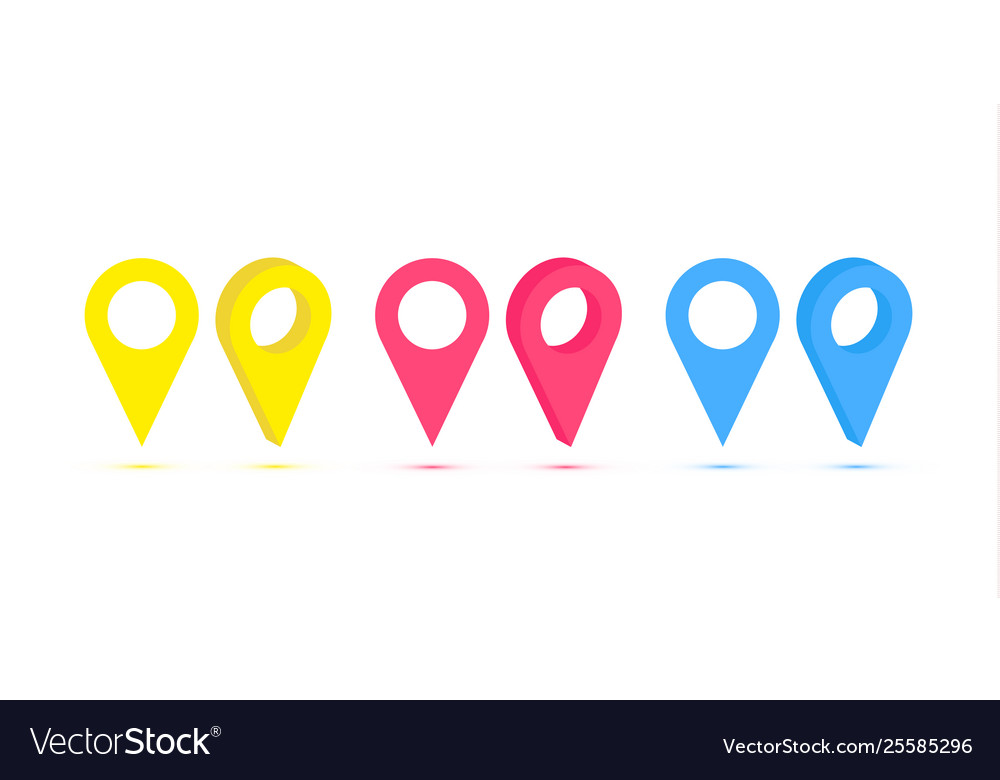 Set realistic isolated map pins Royalty Free Vector Image