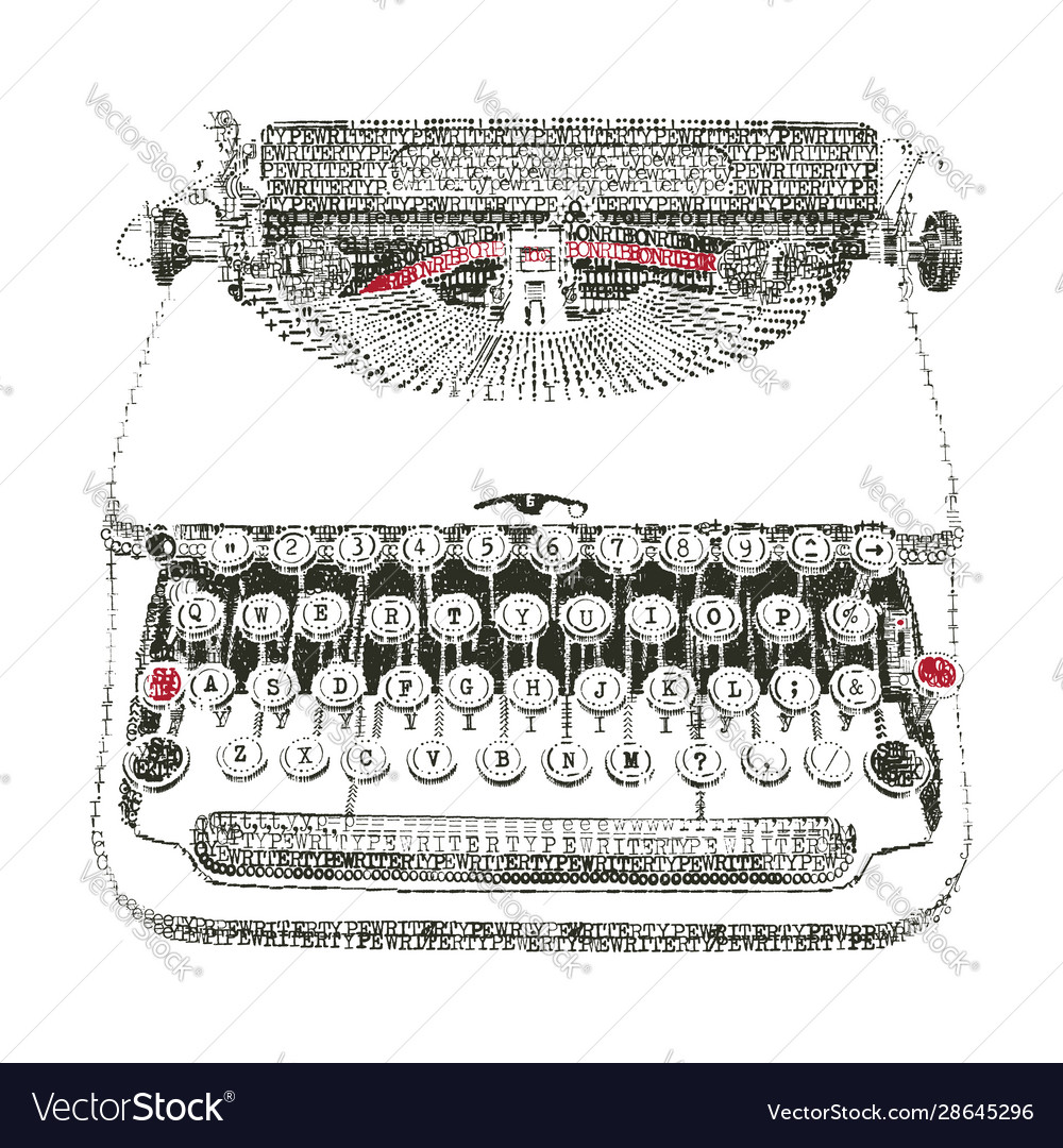 Typewriter typed Royalty Free Vector Image - VectorStock