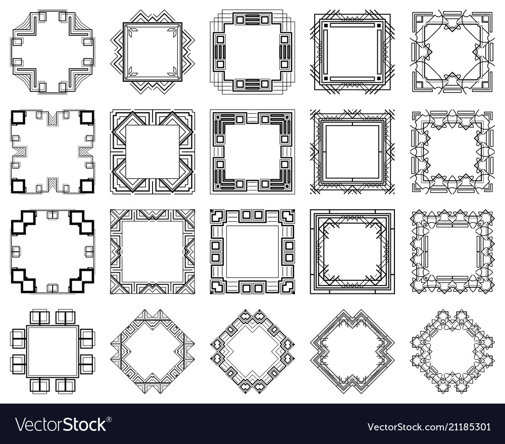 Art deco frames set Royalty Free Vector Image - VectorStock