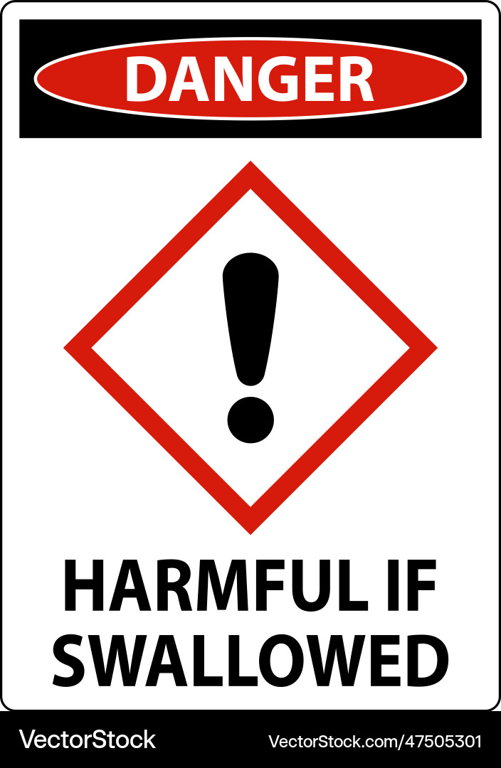 Danger harmful if swallowed ghs sign on white Vector Image