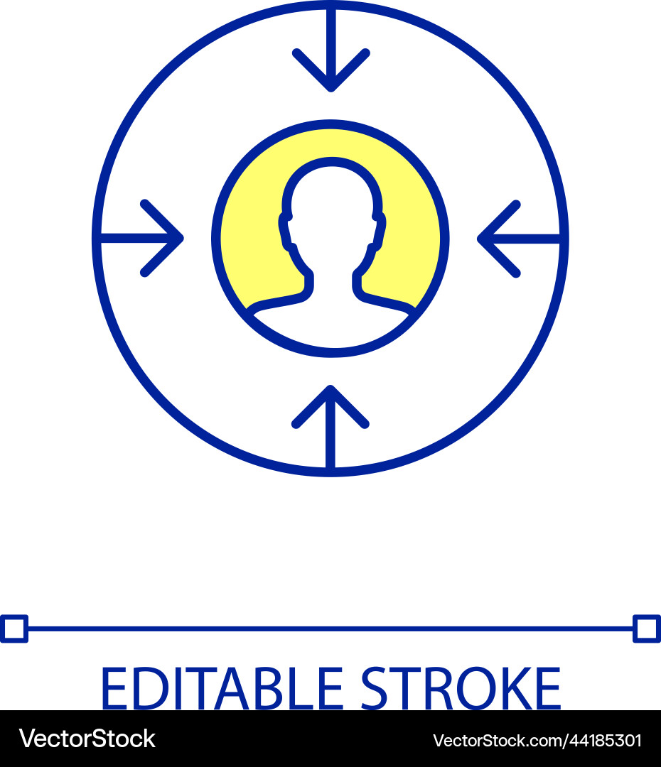 Focus on customer rgb color icon Royalty Free Vector Image