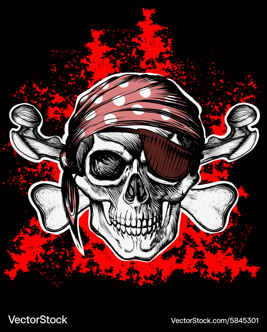 Jolly Roger pirate symbol with crossed bones Vector Image
