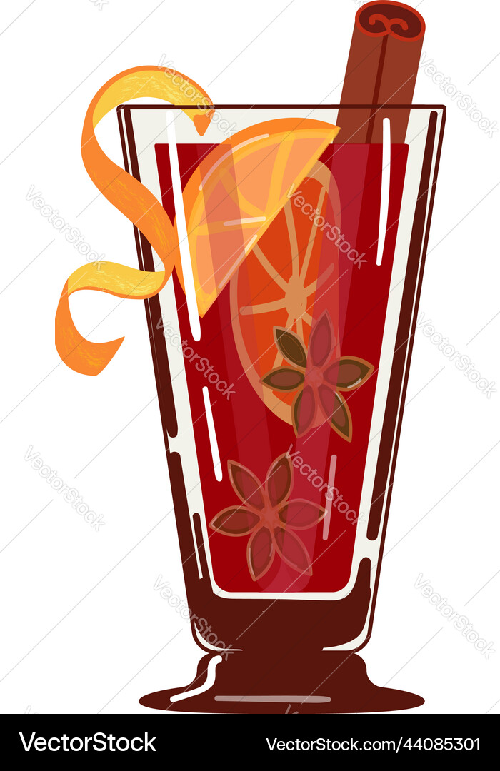 Mulled wine icon cartoon hot drink Royalty Free Vector Image