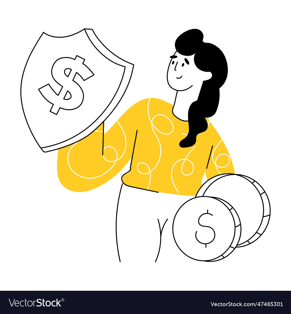 Protecting money Royalty Free Vector Image - VectorStock