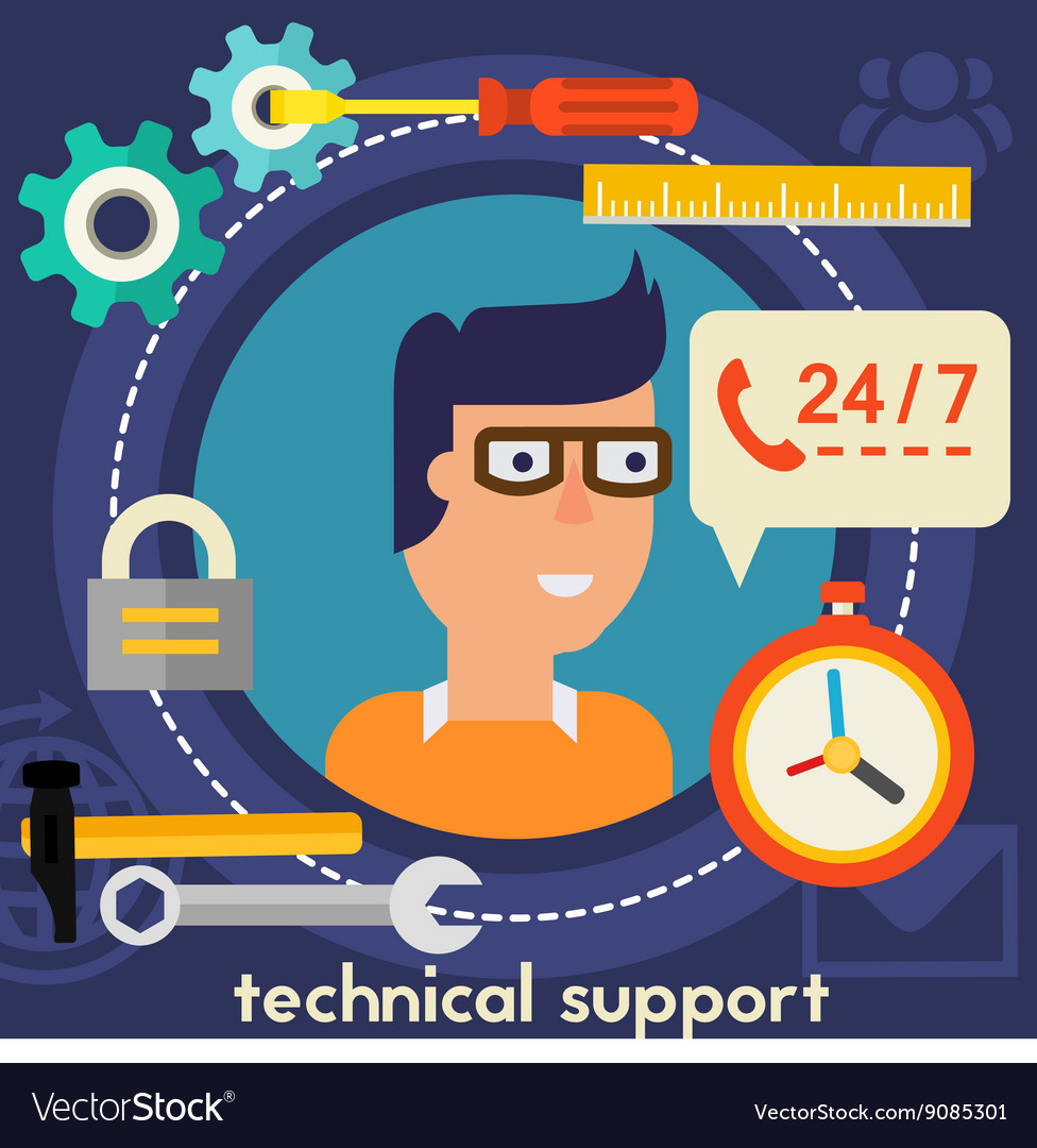 Technical support concept Royalty Free Vector Image
