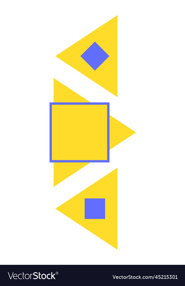 Vertical triangle pattern yellow brochure element Vector Image