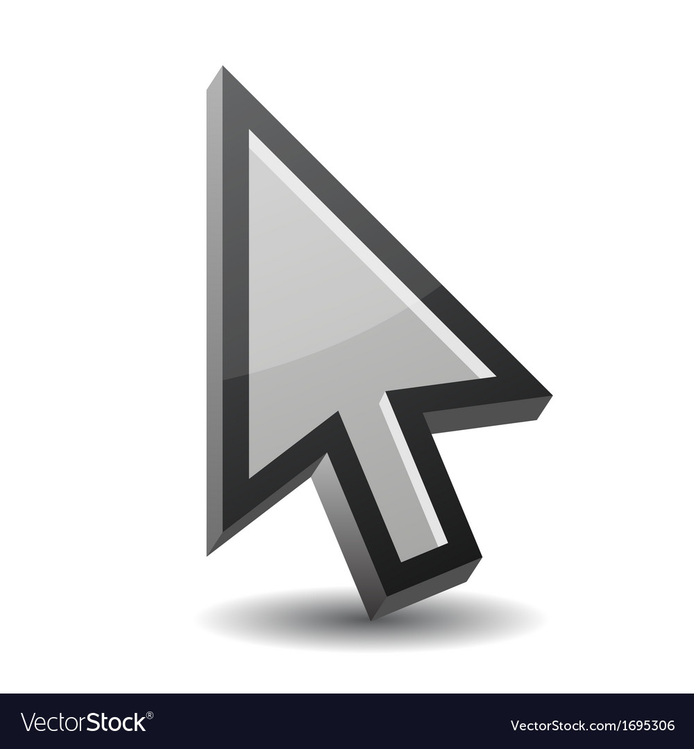 Arrow pointer isolated on white Royalty Free Vector Image