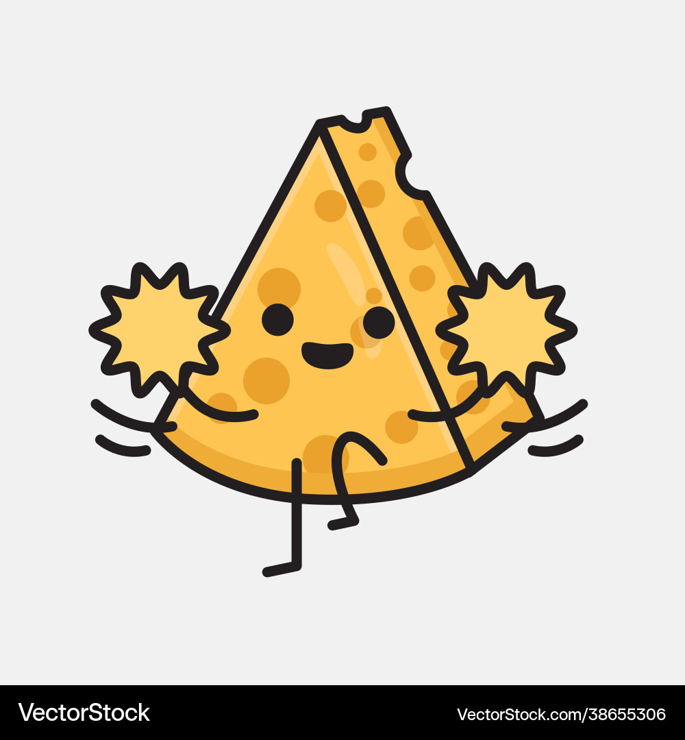 Cheese character with cute face and simple body Vector Image
