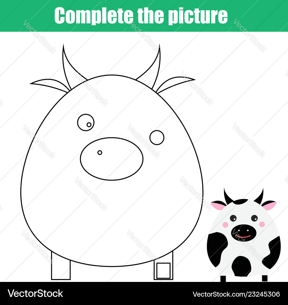Children educational game complete the picture Vector Image