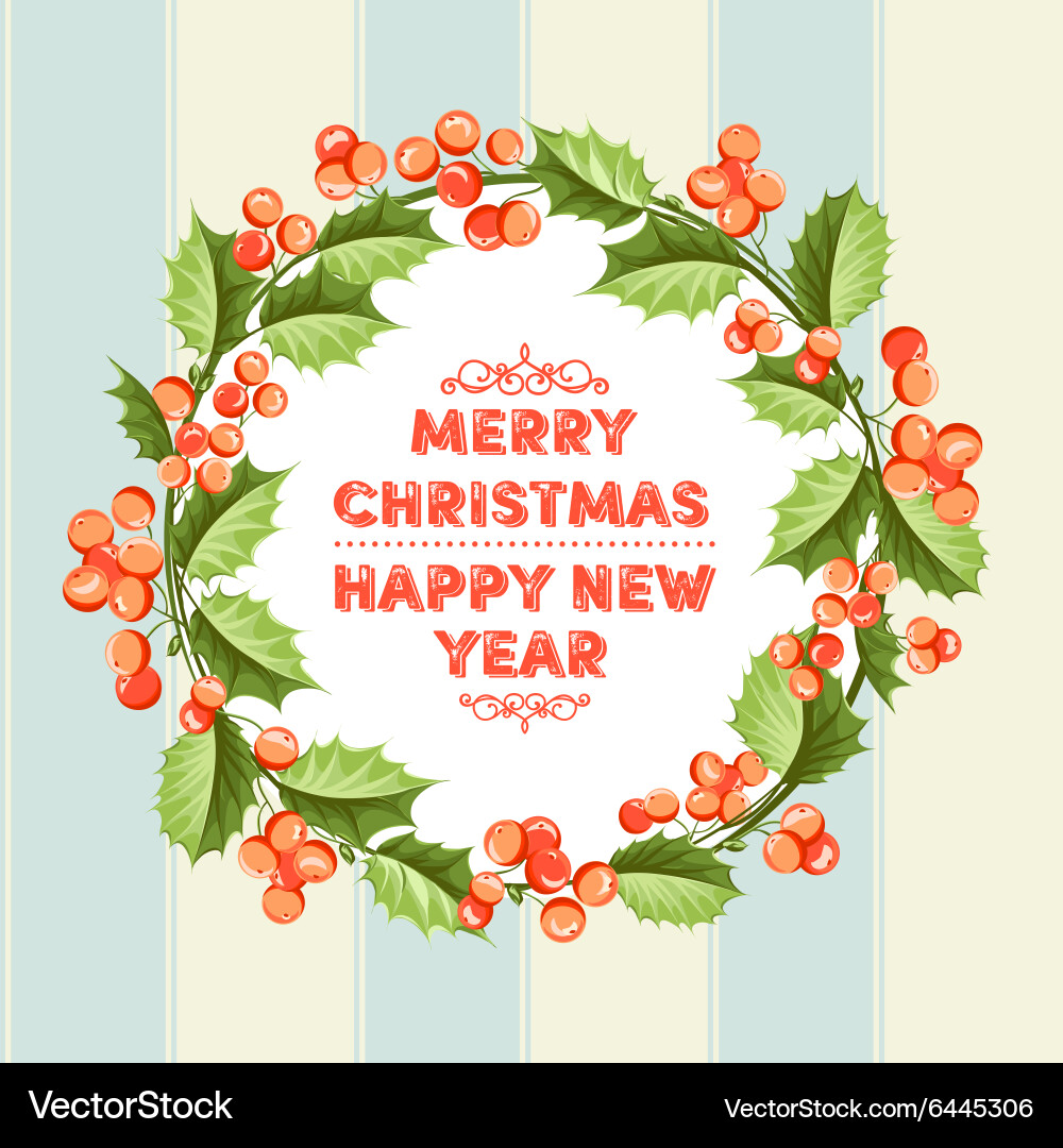 Christmas mistletoe holiday card Royalty Free Vector Image