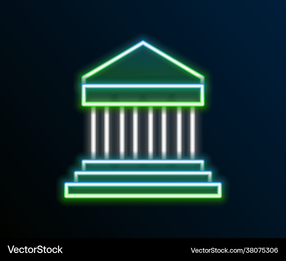 Glowing neon line parthenon from athens acropolis Vector Image