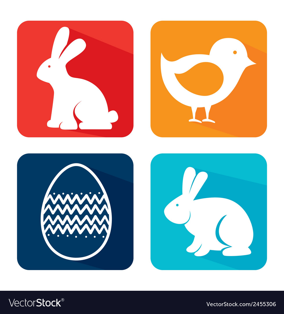 Happy easter over white background Royalty Free Vector Image