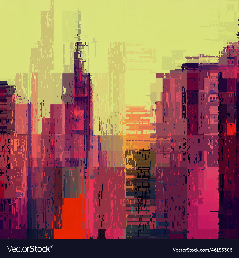 Image with imitation of grunge datamoshing Vector Image