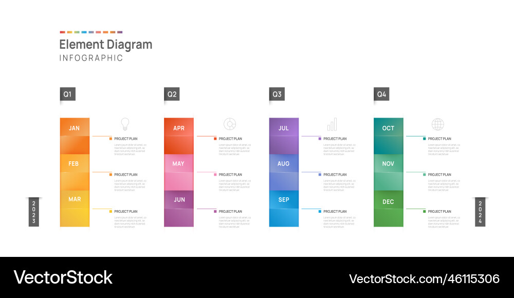 Infographic template for business 12 months Vector Image