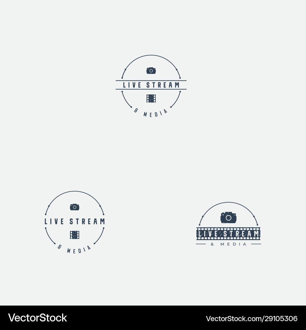 Media live stream logo design classic minimalist Vector Image
