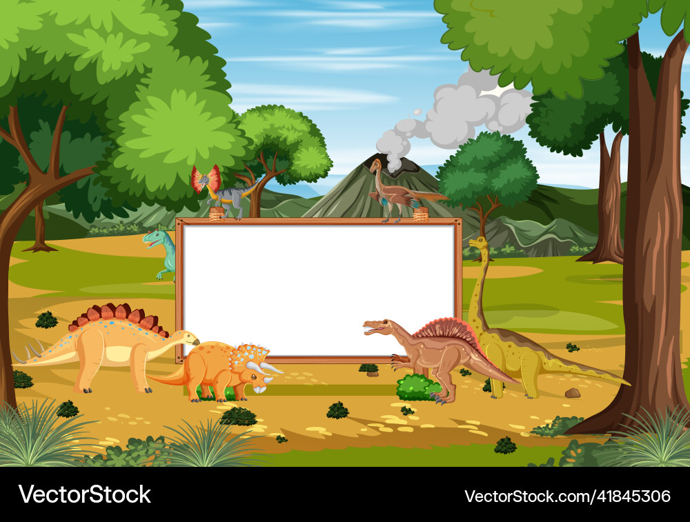 Nature scene with trees on mountains sign Vector Image