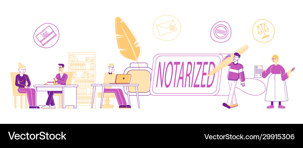 Notary professional service concept people Vector Image