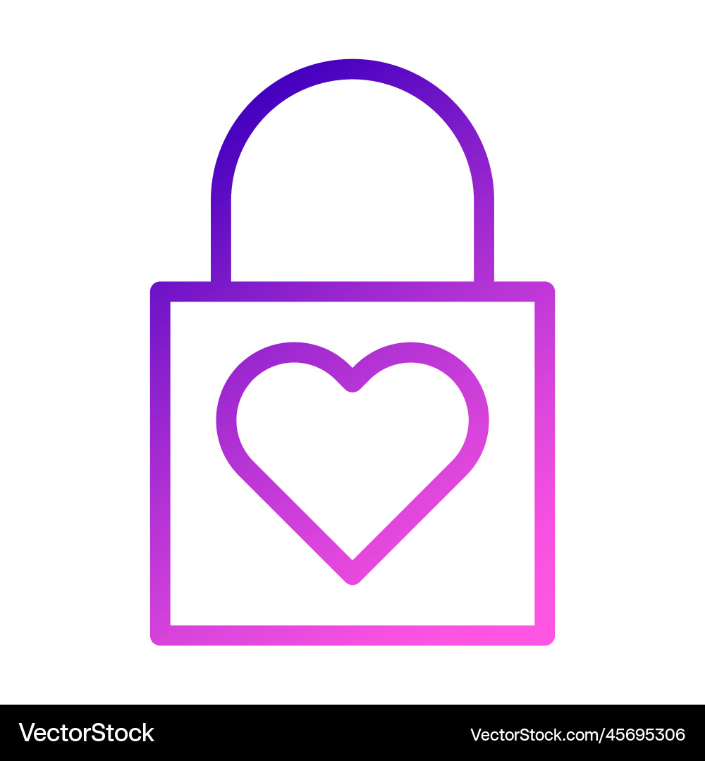 Padlock icon gradient purple pink style valentine Vector Image