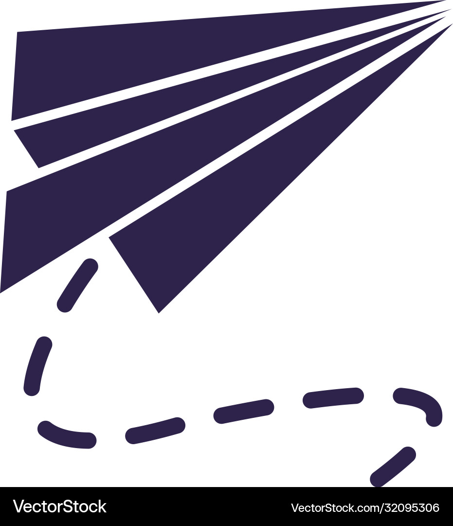 Paper airplane flying toy icon Royalty Free Vector Image