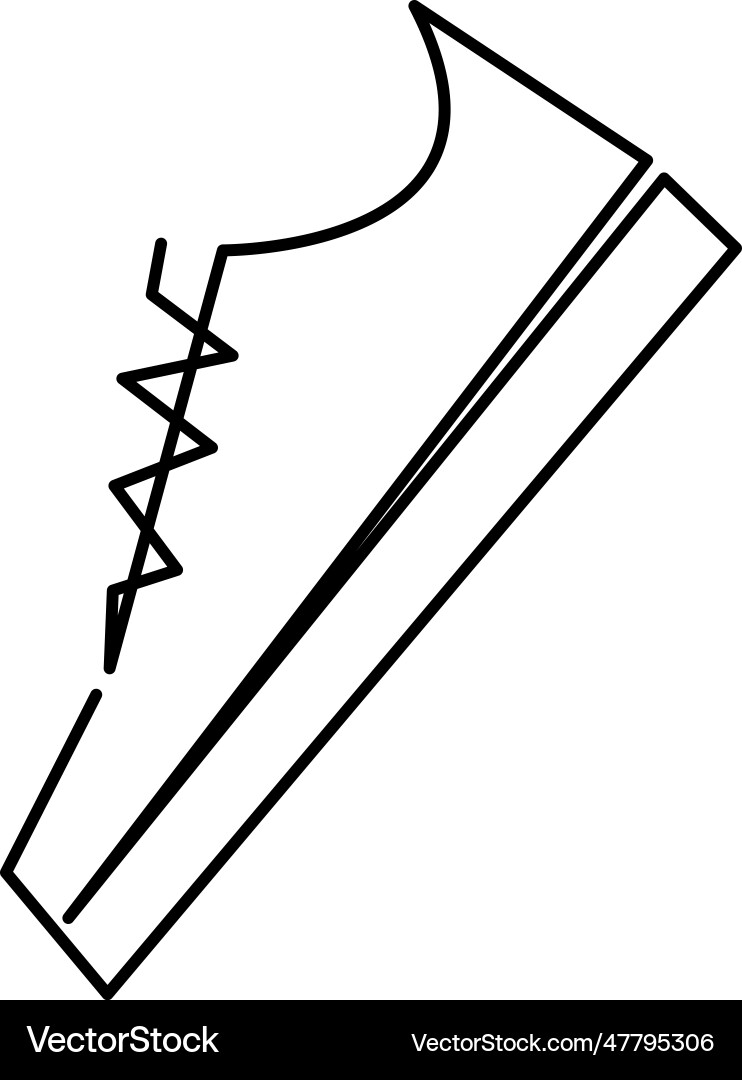 Shoe continuous line logo sneakers with lacing Vector Image
