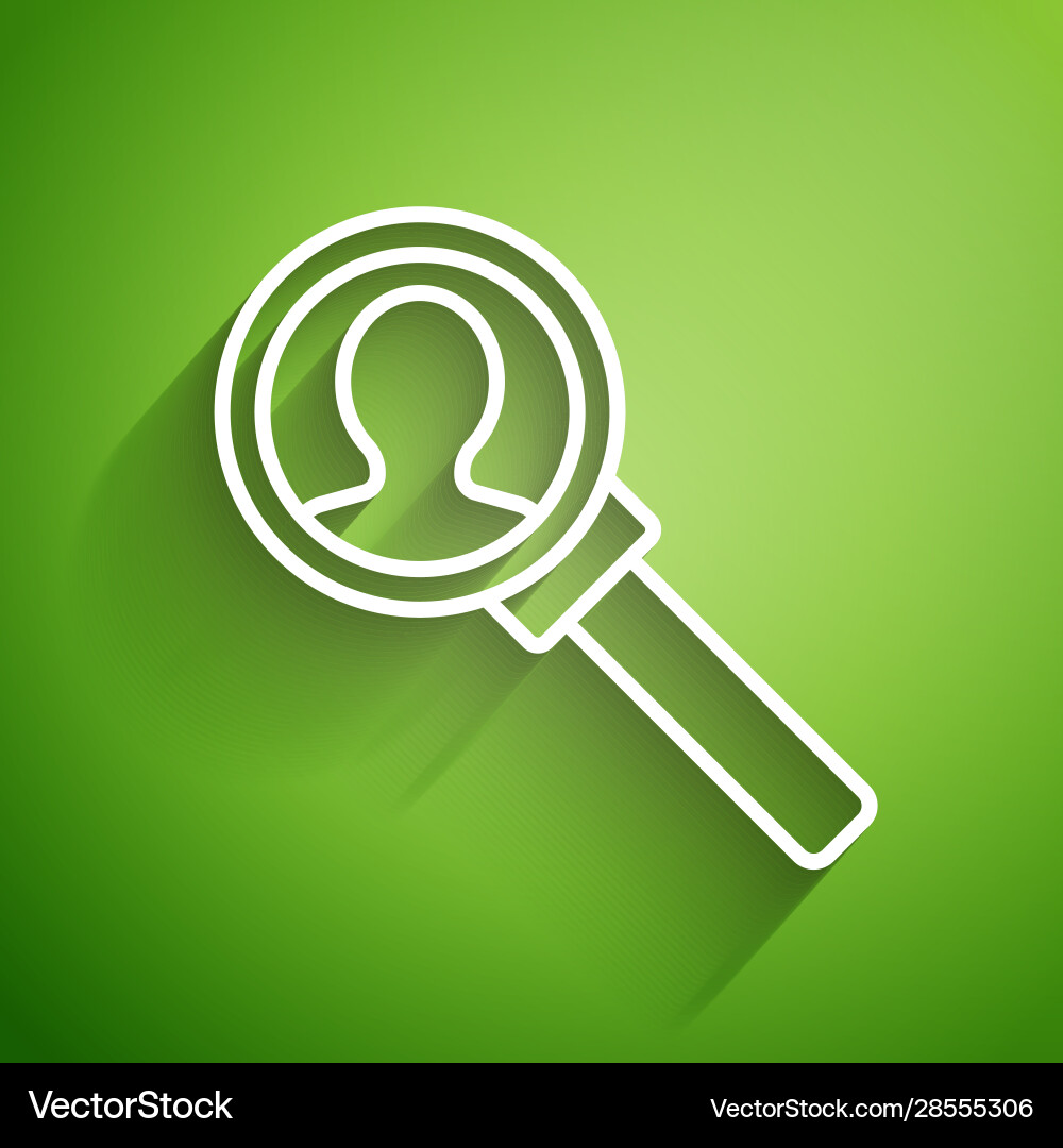 White line magnifying glass for search icon Vector Image