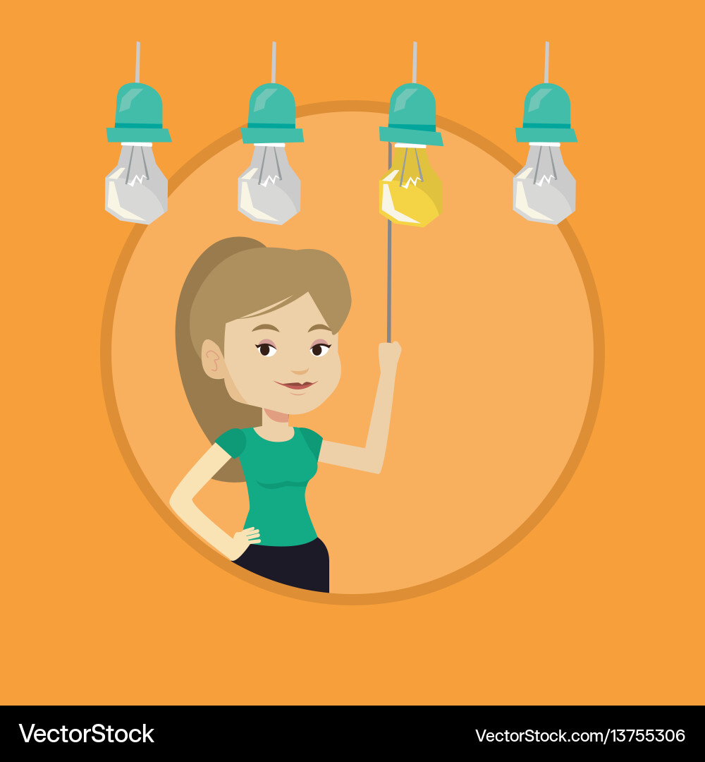 Woman having business idea Royalty Free Vector Image